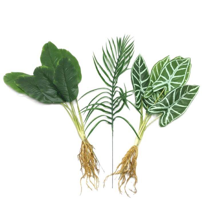 Daun Hias Keladi dengan Batang dan Akarnya/ Daun Artificial/Daun Palsu ...