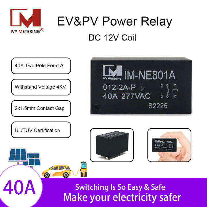 IM-NE801A UL IEC 231 62955 40A 2 Pole 1.5mm 3.0mm Contact 4KV PCB DPST ...
