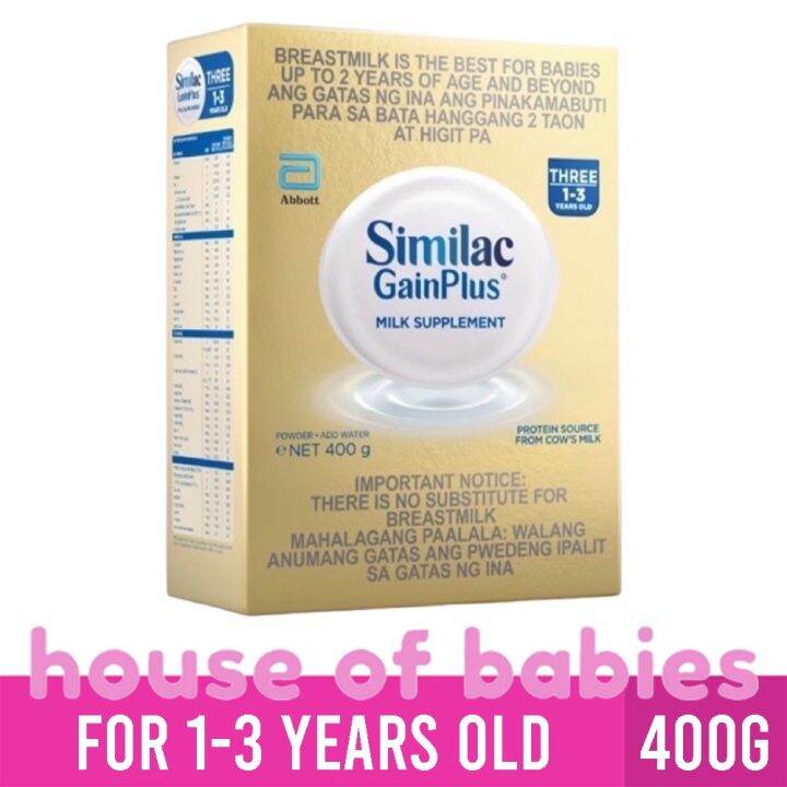 Similac GainPlus 400G (1-3 years) Milk Supplement | Lazada PH