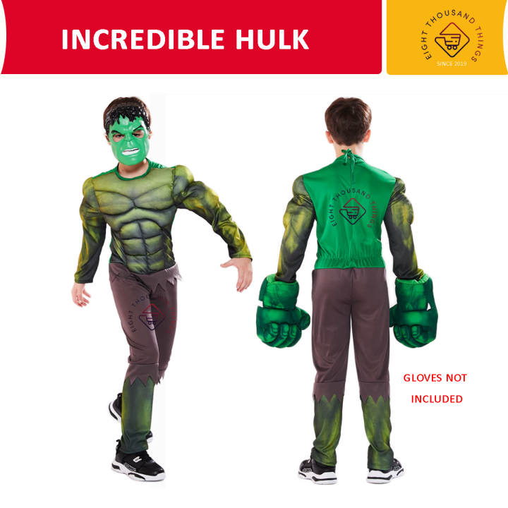Incredible Hulk Muscle Chest Kids Superhero Costume Set | Lazada PH