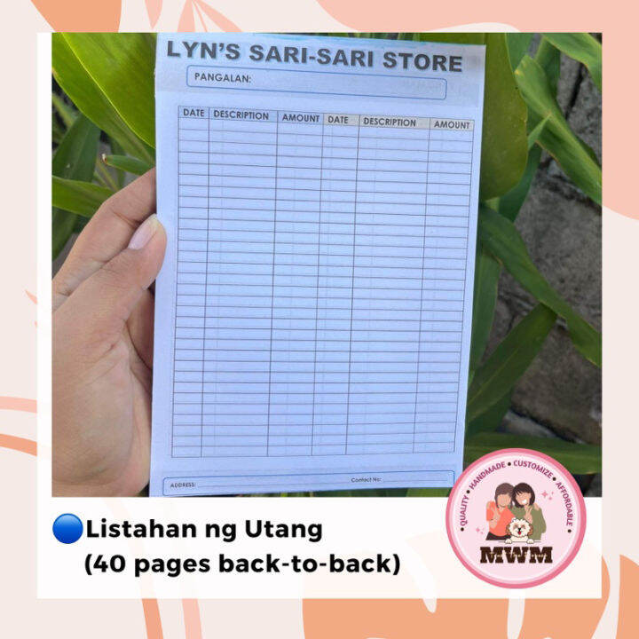 NEW!!! Listahan ng May Utang Notepad!! (40 pages back-to-back) | Lazada PH