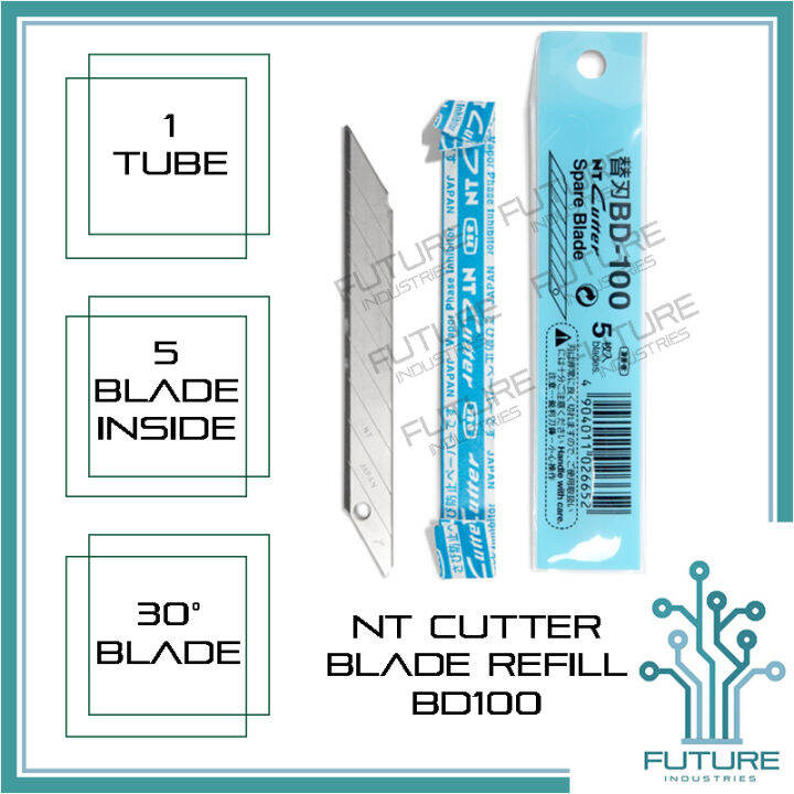NT Cutter Spare Blade Refill Pack BD100 Sold Per Tube (5) Blades Per ...