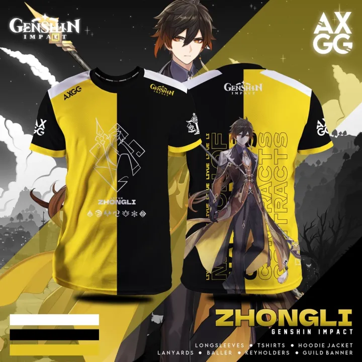 2022 AXGG " Genshin Impact Constellation - Zhongli " Gaming Shirt ...