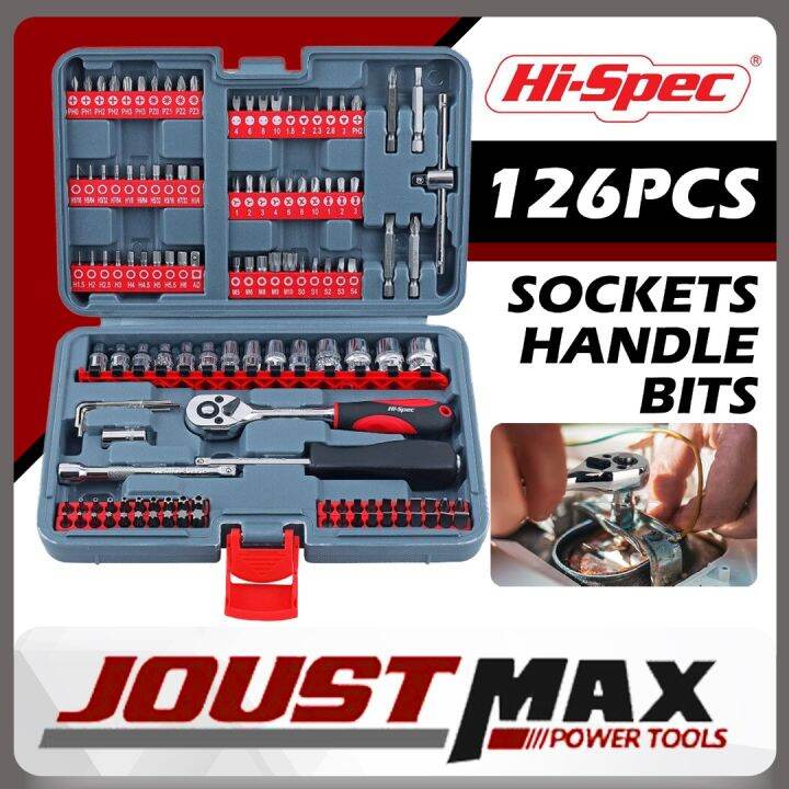 Hi-Spec 126pc Ratchet Socket Wrench Screwdriver Bit Set Socket Set Tool ...