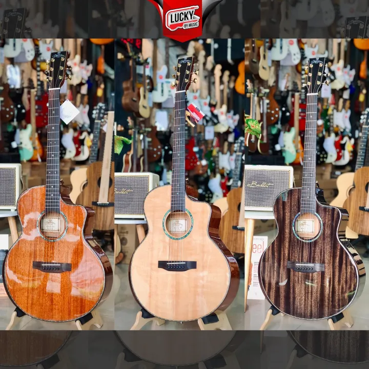 Resonance กีต้าร์โปร่งไฟฟ้า ไม้แท้ทั้งตัว รุ่น R01 / R02 / R03 มาพร้อม ...