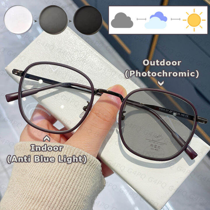 Diopter -4.0 To -0.5 Photosensitive Color Changing Myopia Glasses For ...