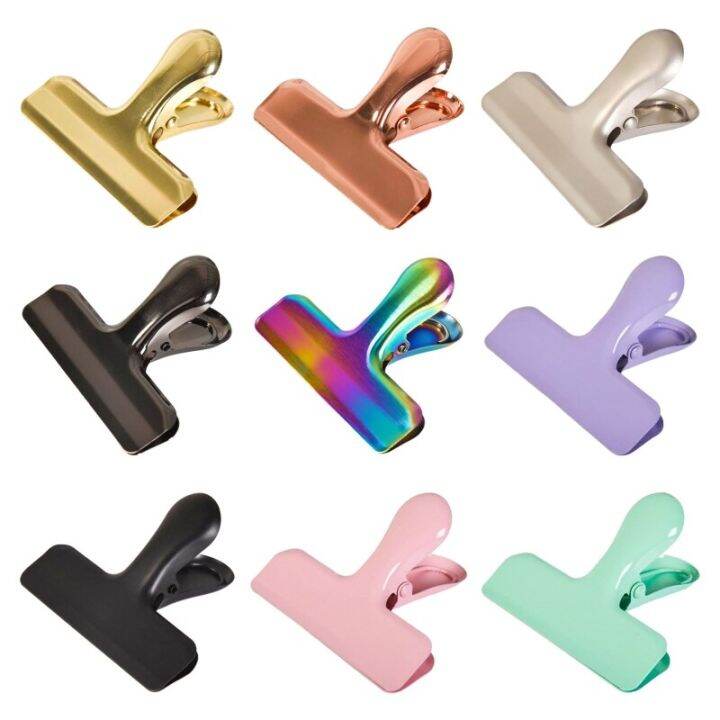 [Hot K] Large Hinge Clips Colorful Bull Clips Stainless Steel Paper ...
