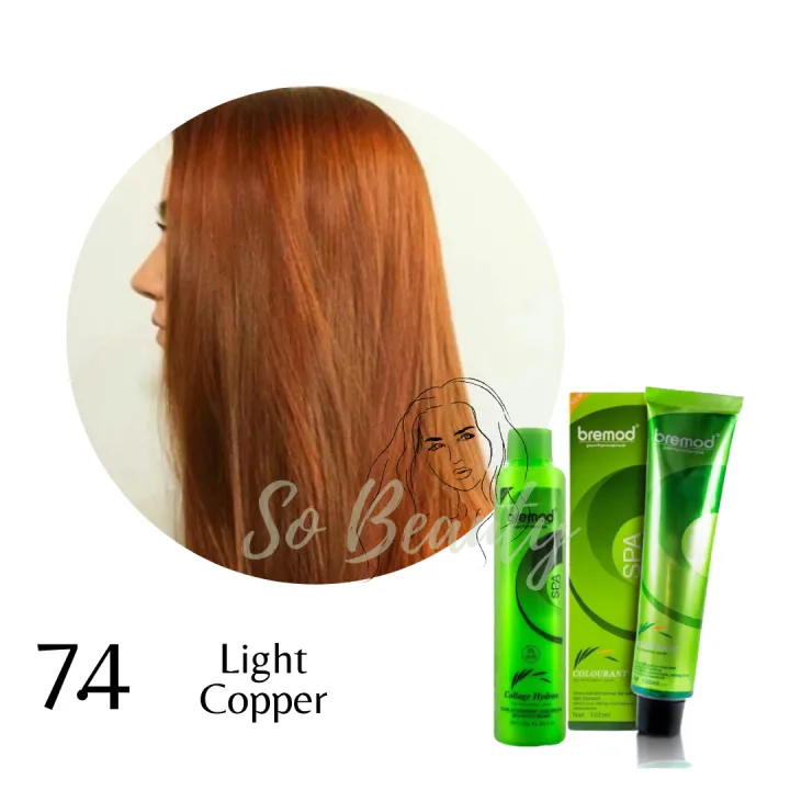 Light Copper BREMOD Hair Color and Oxidizing Set 100ml With Freebie (7. ...