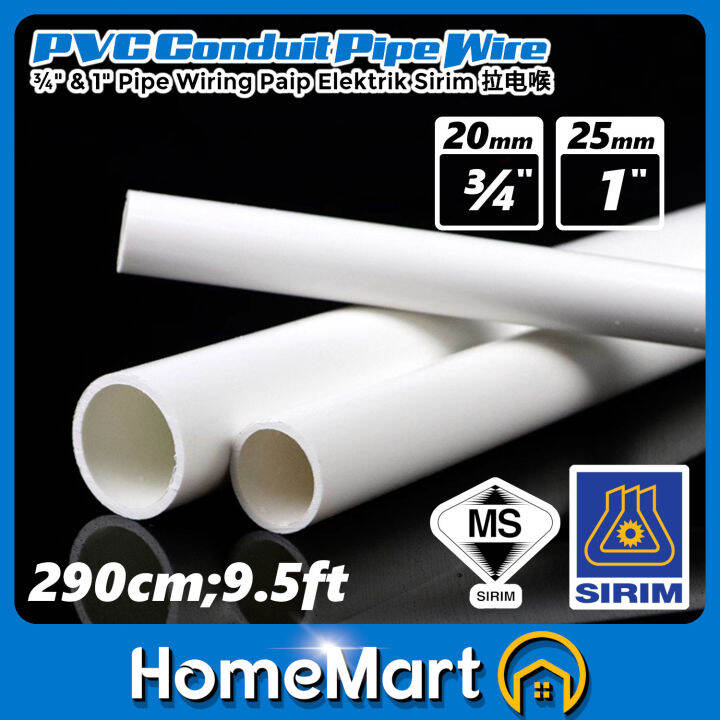 【SIRIM】 3/4" 1" PVC Conduit Pipe Wiring Elektrik PVC Pipe DIY 20mm 25mm ...