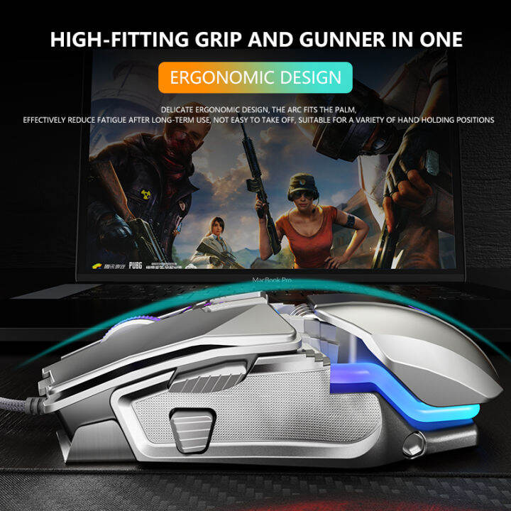 Portable Gaming Mouse USB Wired RGB Luminous with 8000DPI 7 ...