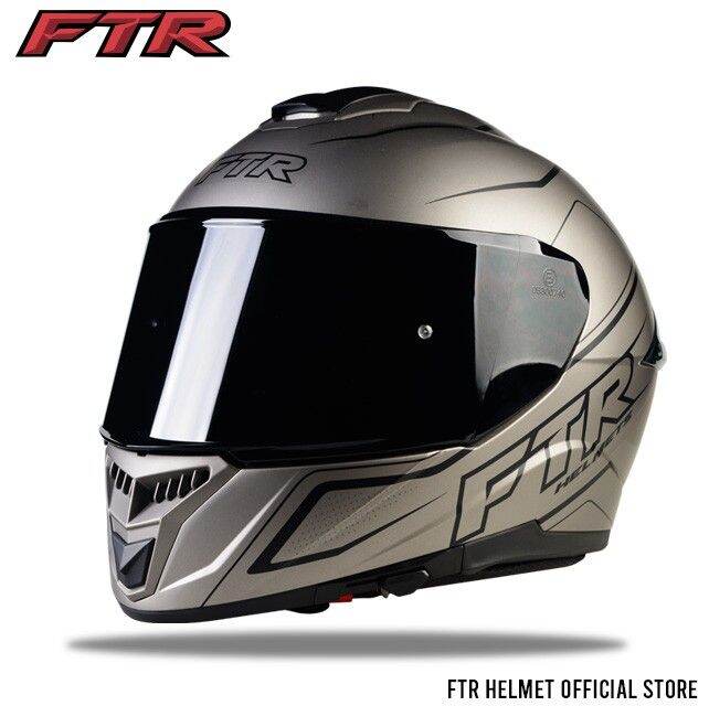 FTR Helmets XR2 Pro - Ricon Matte Grey Full Face Dual Visor Helmet ...