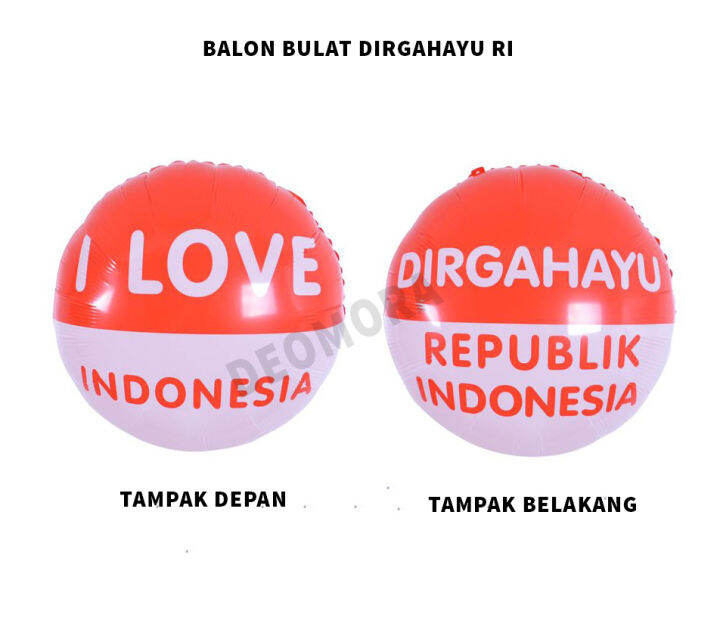 Balon bulat DIRGAHAYU RI balon merah putih dekorasi balon kemerdekaan ...