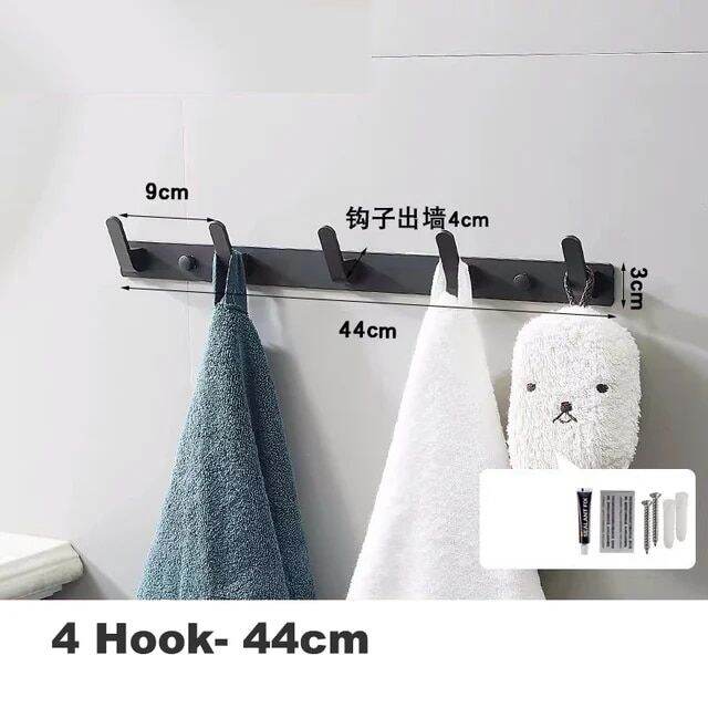 Thicken Space Aluminum Robe Hooks Black Bedroom Bathroom Towel Coat Bag ...