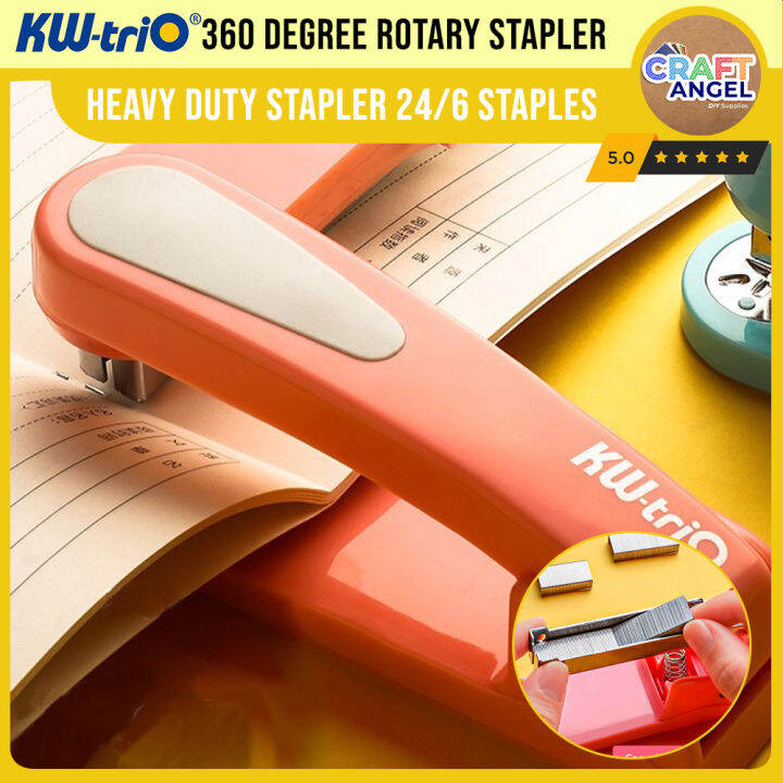 KW-TRIO 360 Stapler Rotation Heavy Duty Stapler 24/6 Staples Effortless ...