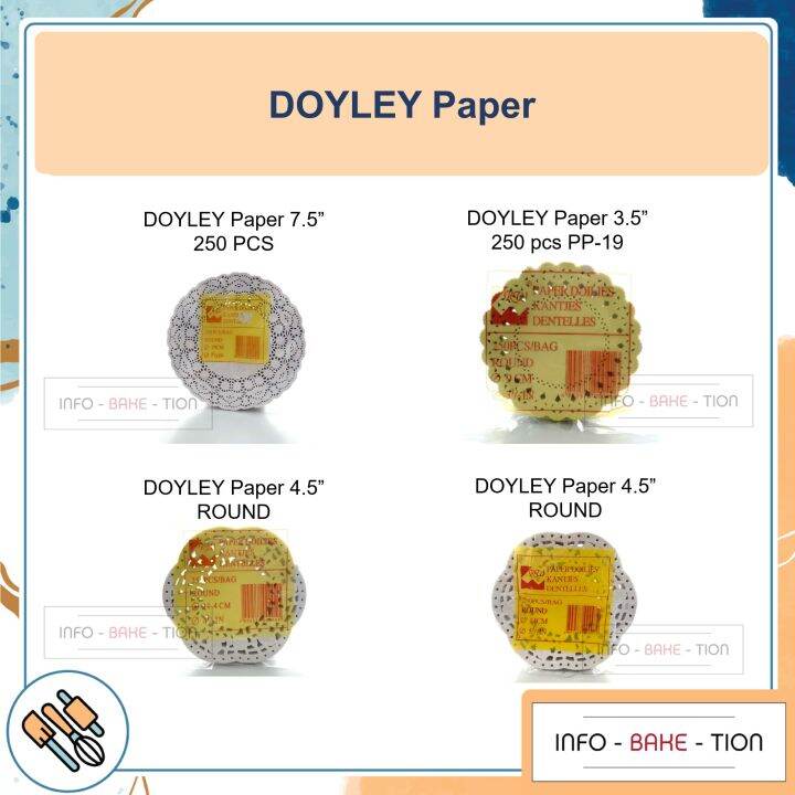 Doyley Paper 250pcs (3.5/ 4.5/ 5.5/ 7.5 inch) | Lazada