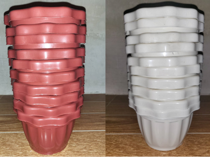 10pcs. white / red flower pots for plants 7x5 inches - paso - garden ...