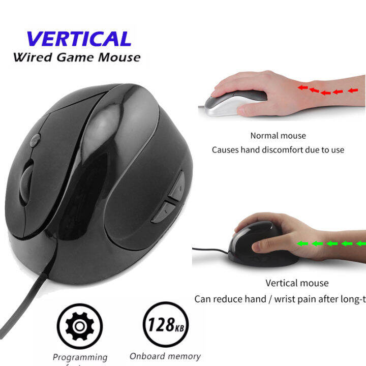 Chuyi 5D Wired Vertical Optical Mouse Ergonomic Wrist Healing USB Mouse ...