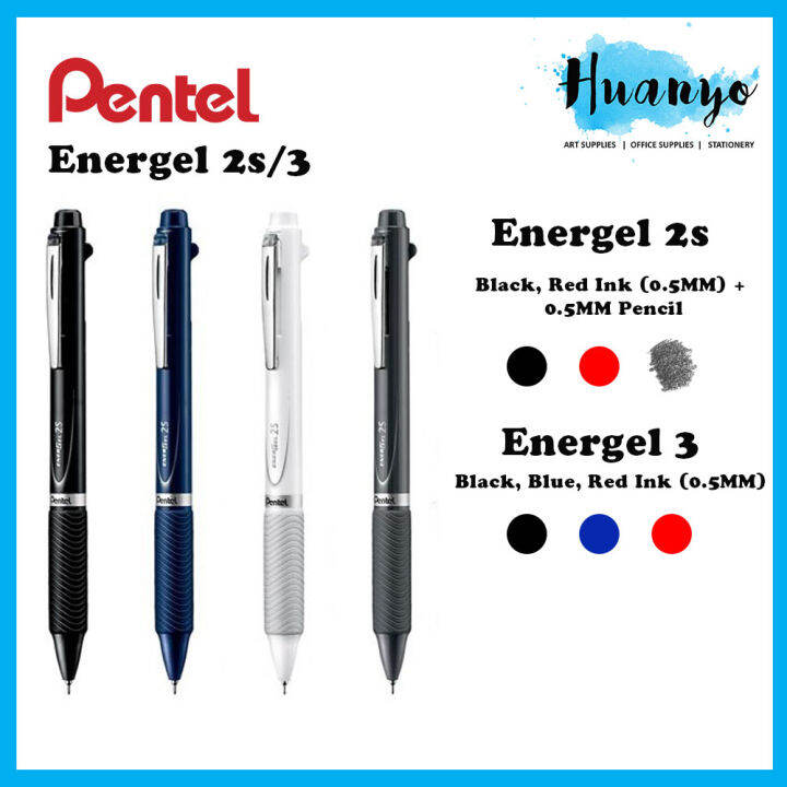 Pentel EnerGel 2S/3 Multi-Function Colour Gel Pen, 2-Ink / 3-Ink + MECH ...