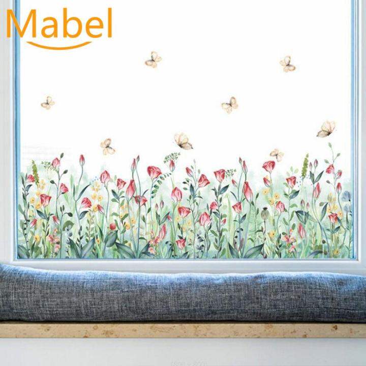 SDFBN ผีเสื้อรูปผีเสื้อ สติ๊กเกอร์ติดผนัง ดอกไม้ประดับดอกไม้ สไตล์พืช ...