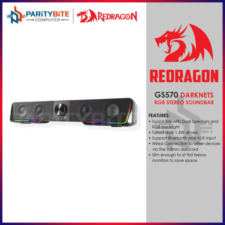 Redragon GS570 Darknets Sound Bar with Dual Speakers RGB backlights ...