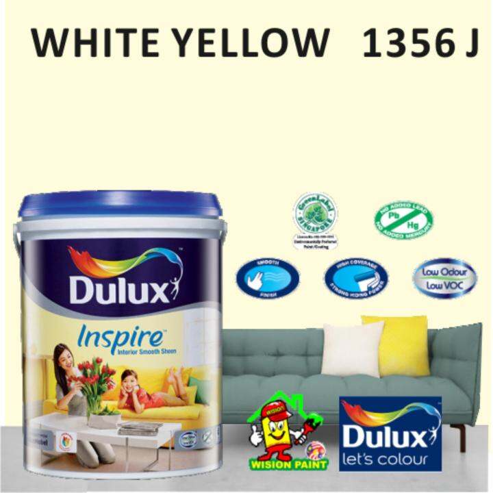 1356J WHITE YELLOW ( 5L ) DULUX INSPIRE INTERIOR SMOOTH SHEEN PAINT ...