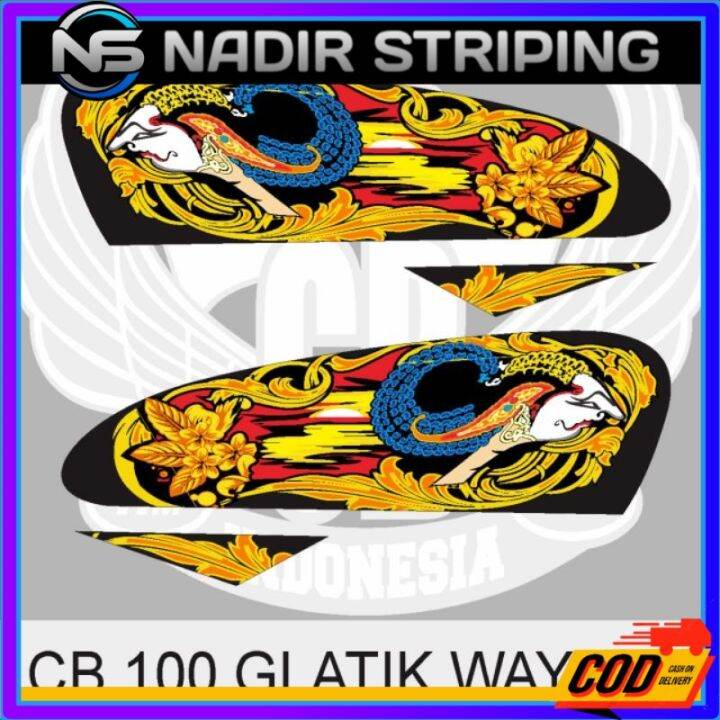 STICKER STRIPING VARIASI DECAL HONDA CB 100 GLATIK MOTIF WAYANG ...