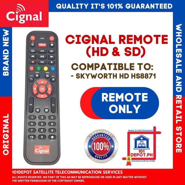 Cignal Remote PAIRED SKYWORTH HD HS8871 (Original & Brand New/ NEW ...