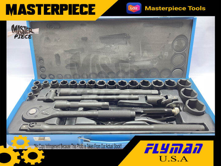 Original FLYMAN USA 26pcs 1/2"Drive Socket Set 6 Points | Lazada PH