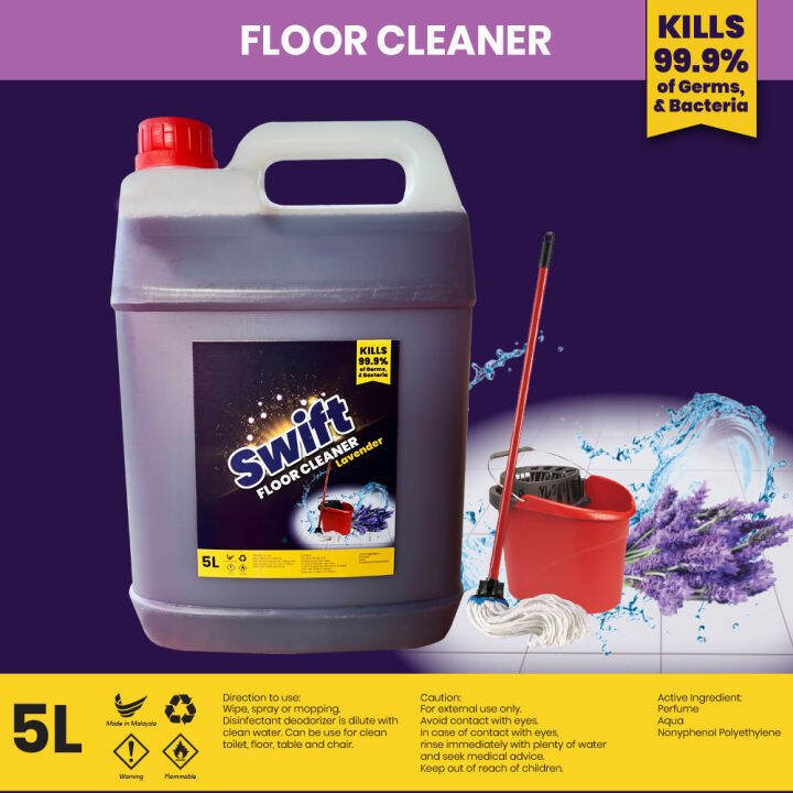 Swift Floor Cleaner Lavender - 5L Disinfectant Deodorizer Cleaner ...