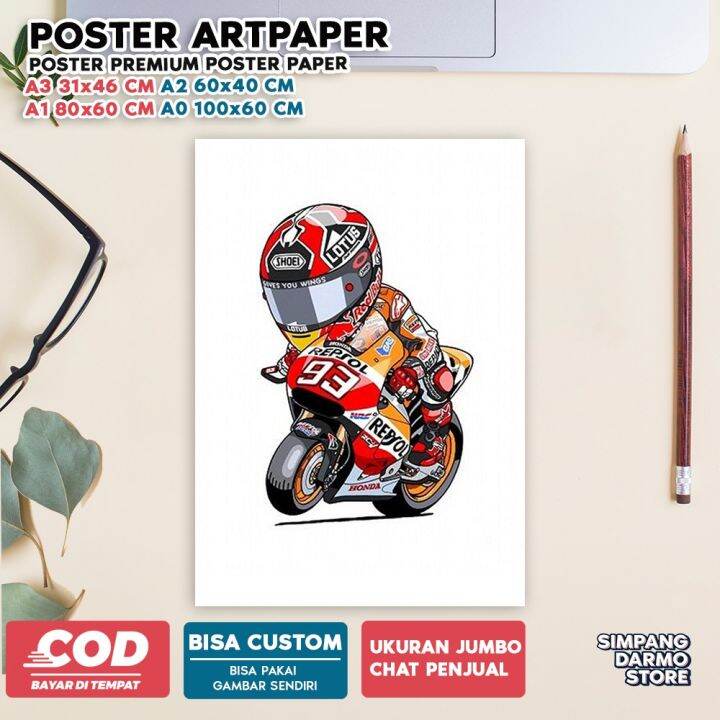 Poster MotoGP Tema Balap Racing Motor Grand Pix Valentino Rossi VR46 ...