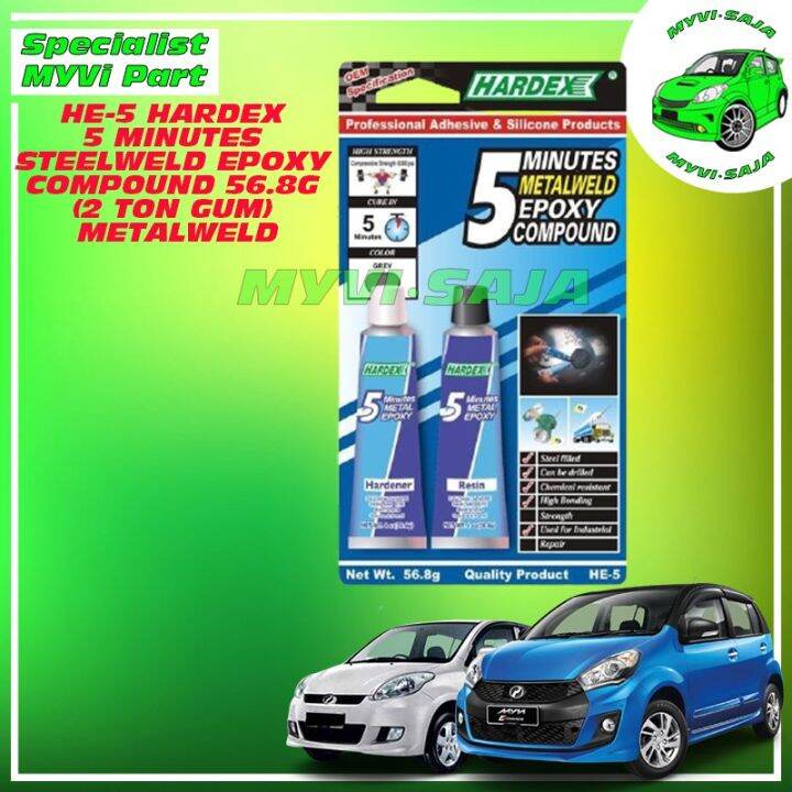 HE-5 HARDEX 5 MINUTES STEELWELD EPOXY COMPOUND 56.8G (2 TON GUM ...