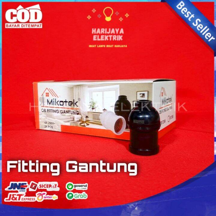 MIKOTEK FITTING LAMPU GANTUNG 4A 250V E27 MT-7236B FITING RUMAH BOHLAM ...