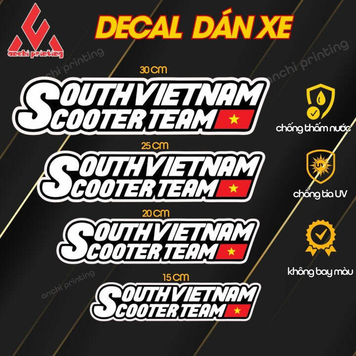 Tem logo decal tem sticker hội nhóm xe dán trang trí xe SOUTH VIETNAM ...