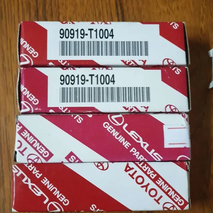 หัวเทียน TOYOTA แท้ 4 หัว/ชุด รหัส 90919-T1004 (VIGO,FORTUNER,COMMUTER ...