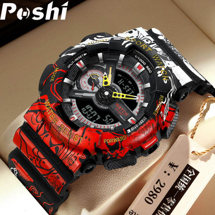 POSHI Original Men Watch Fashion New Listing Luxury Men's Sport Digital ...