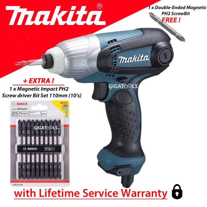 Makita TD0101 1/4" (Hex) Impact Driver ( 230W ) with Double-Ended PH2 ...