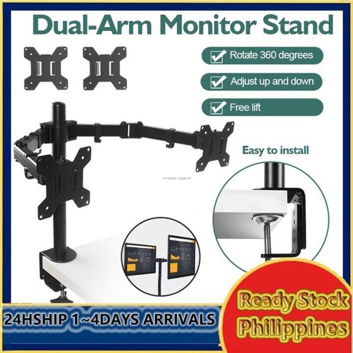 Monitor Mount Bracket Dual-Screen Clamp Stand With Laptop Adjustable ...