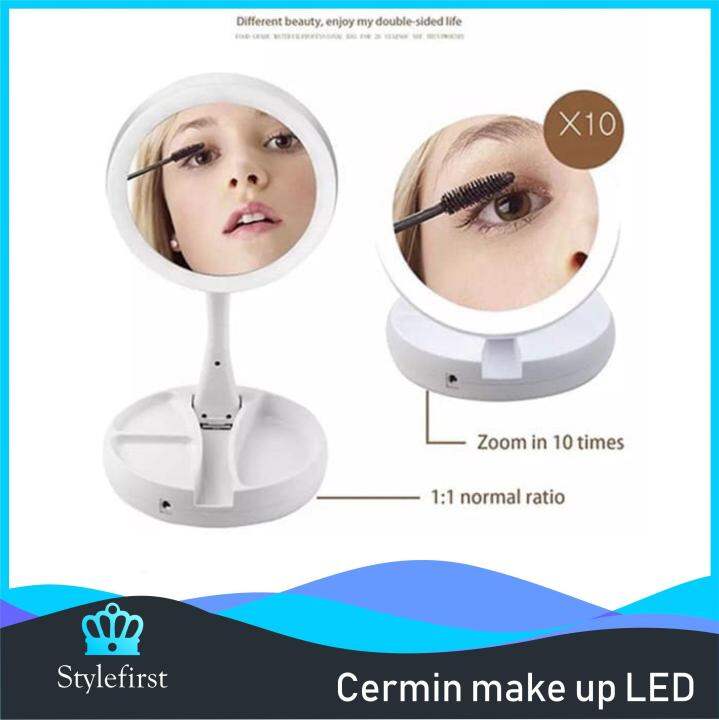 JUAL CERMIN LED/CERMIN LED PORTABLE BULAT/CERMIN RIAS MAKE UP Cermin ...