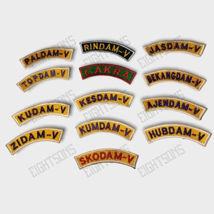 Bordil Bordir Bed Badge Lokasi PDH Kodam Brawijaya Tentara TNI AD Jawa ...