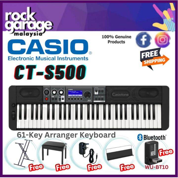 Casio Casiotone CT-S500 61-Key Arranger Keyboard With Keyboard Bench ...