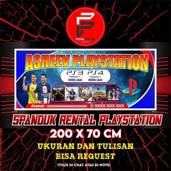 Spanduk Rental PS / Banner Rental Playstation / Banner Kustom Ukuran 2 ...