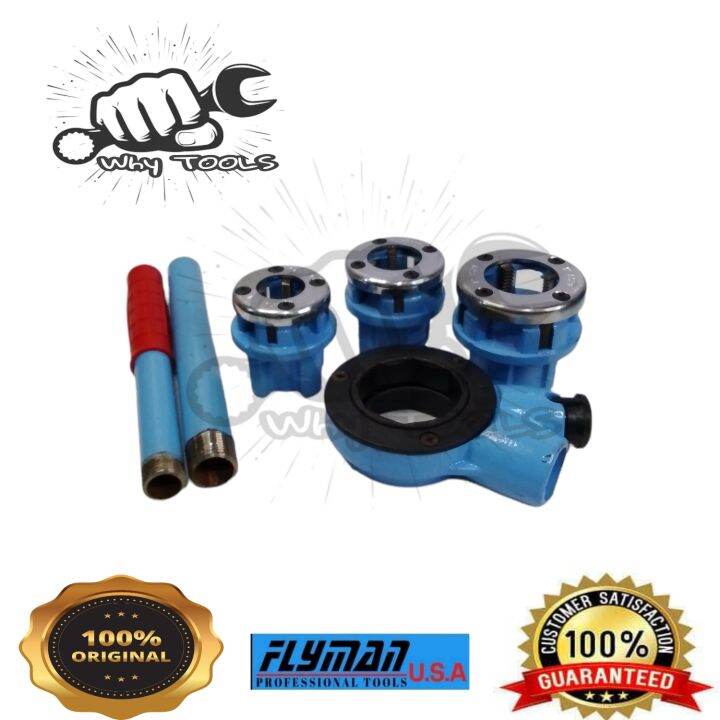 why tool shop FLYMAN USA 3 Pcs. Ratchet Die Stock Tube Threader | Lazada PH