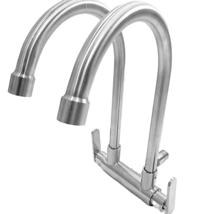 Stainless steel SUS304 TWINS Sink Tap Wall Type | Lazada