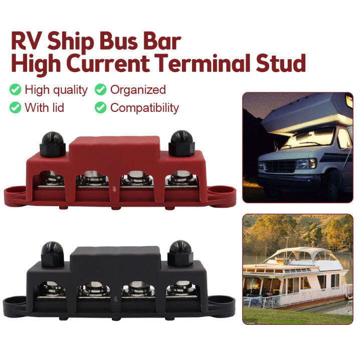 👍RIRIHI 【Ready Stock】Power Distribution Block Heavy Duty Bus Bar Box with 5/16in M8*4 Terminal ...
