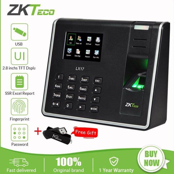 ZKTeco Fingerprint Attendance Machine Time Recorder Biometric Punch ...