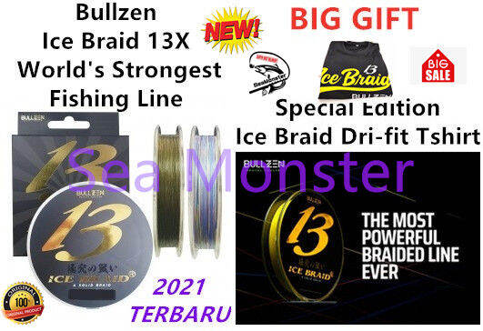0857 NEW Bullzen Ice Braid 13X World's Strongest Fishing Line Powerful ...