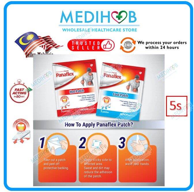 [GSK] PANAFLEX HOT 5S/ COOL PATCH 5'S | Lazada