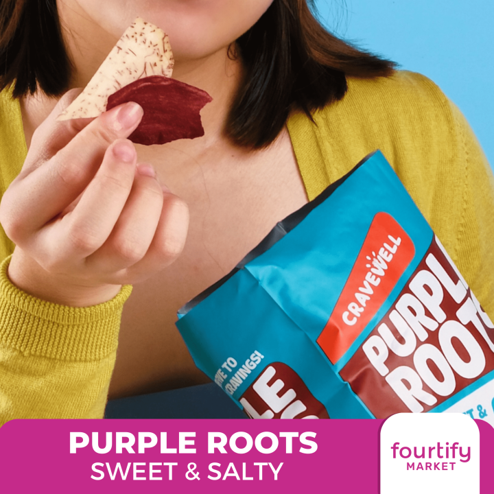 Cravewell Purple Roots Sweet & Salty 105g | Veggie Crisps, Share Pack ...