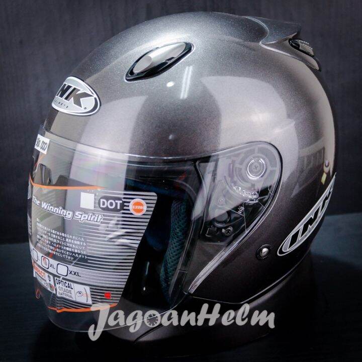 INK Centro Jet Helm Solid Gunmetal | Lazada Indonesia