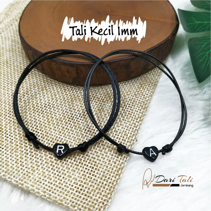 Gelang Inisial Nama Huruf Love Bahan Tali Satin dan Korea 1mm | Lazada ...